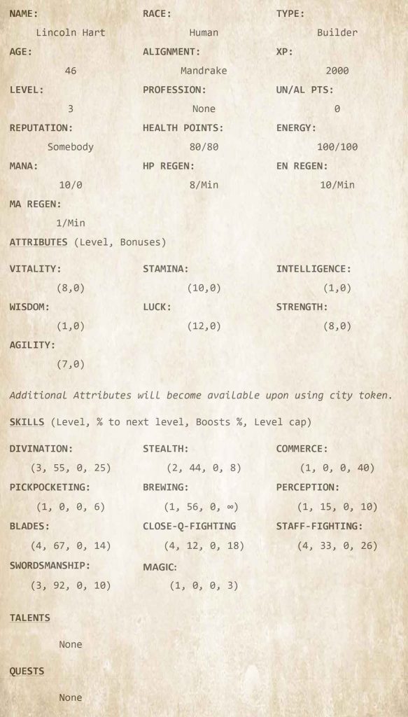 Ember Lane | The Legacy Builder Character Sheets – LitRPG by Ember Lane ...